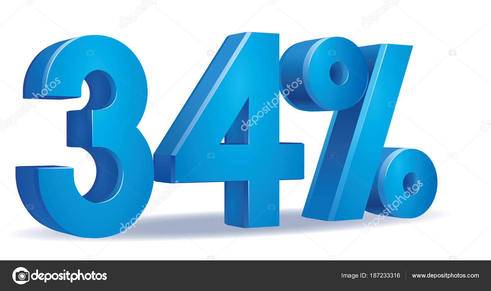 Illustration Vector Percent Blue Color White Background Stock Vector ...