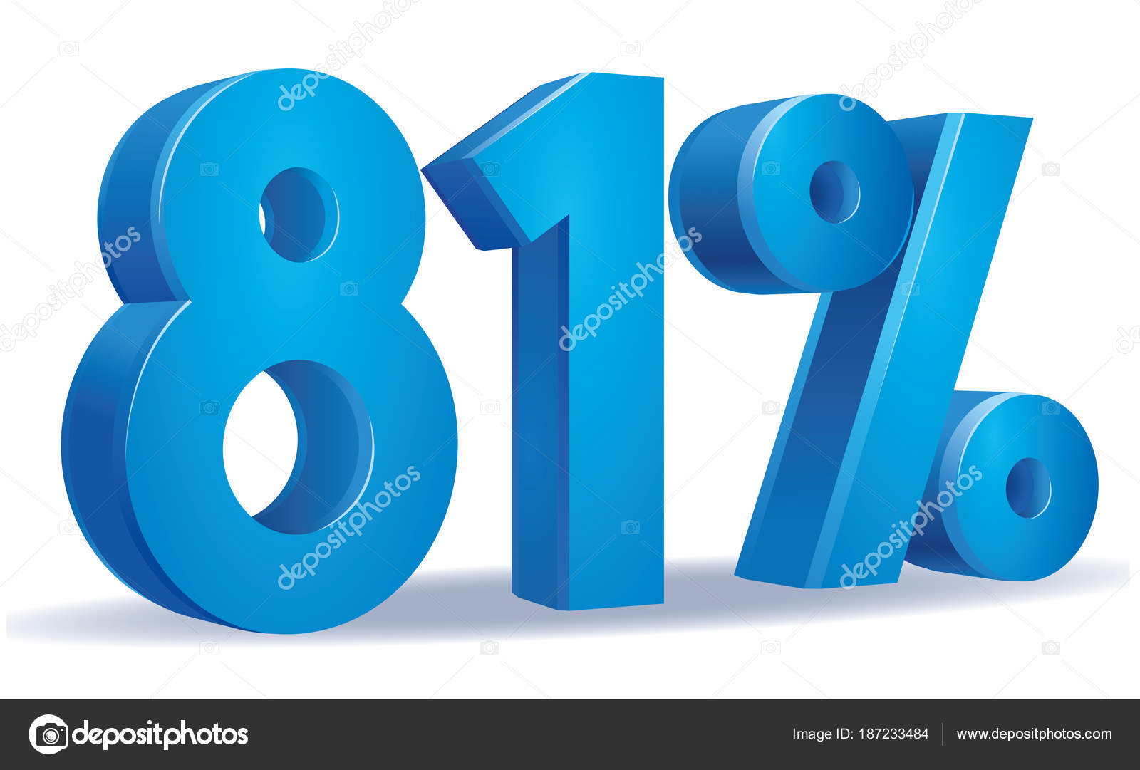 Illustration Vector Percent Blue Color White Background Stock Vector ...