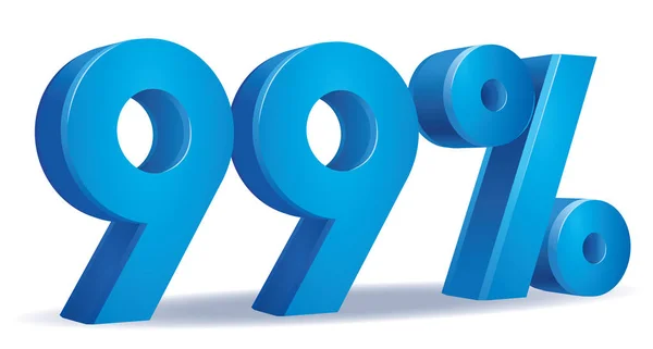 Illustration Vector 100 Percent Blue Color White Background Stock ...