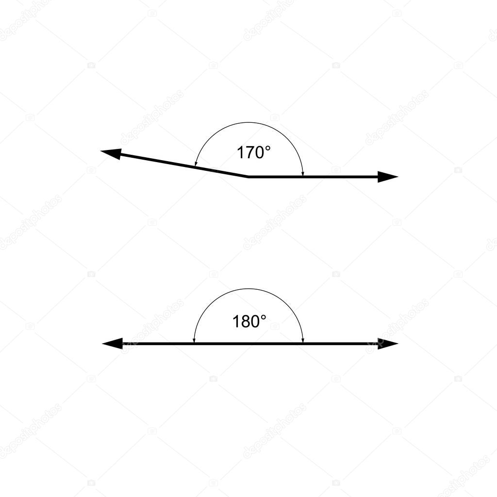 Ángulos en grados, matemáticas geometría signos símbolos — Vector de ...