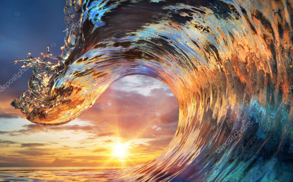 Colorful Ocean Sunset Wave — Stock Photo © vitaliy_sokol #162999206