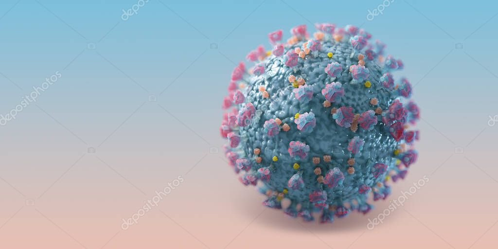 La imagen del microscopio electrónico de barrido muestra SARS-CoV-2 ...