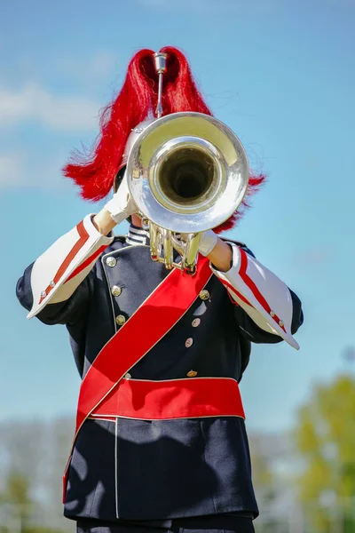 Various instruments and details from a music band of windband - Stock ...