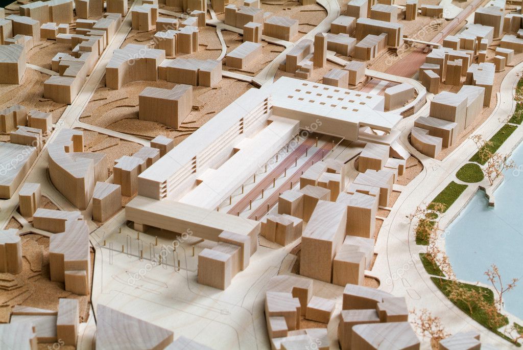 Site surrounding model for architectural presentation Stock Photo by ...