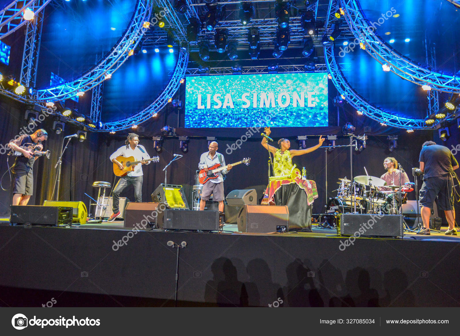 Lisa Simone singing at Estival Jazz Lugano on Switzerland – Stock ...