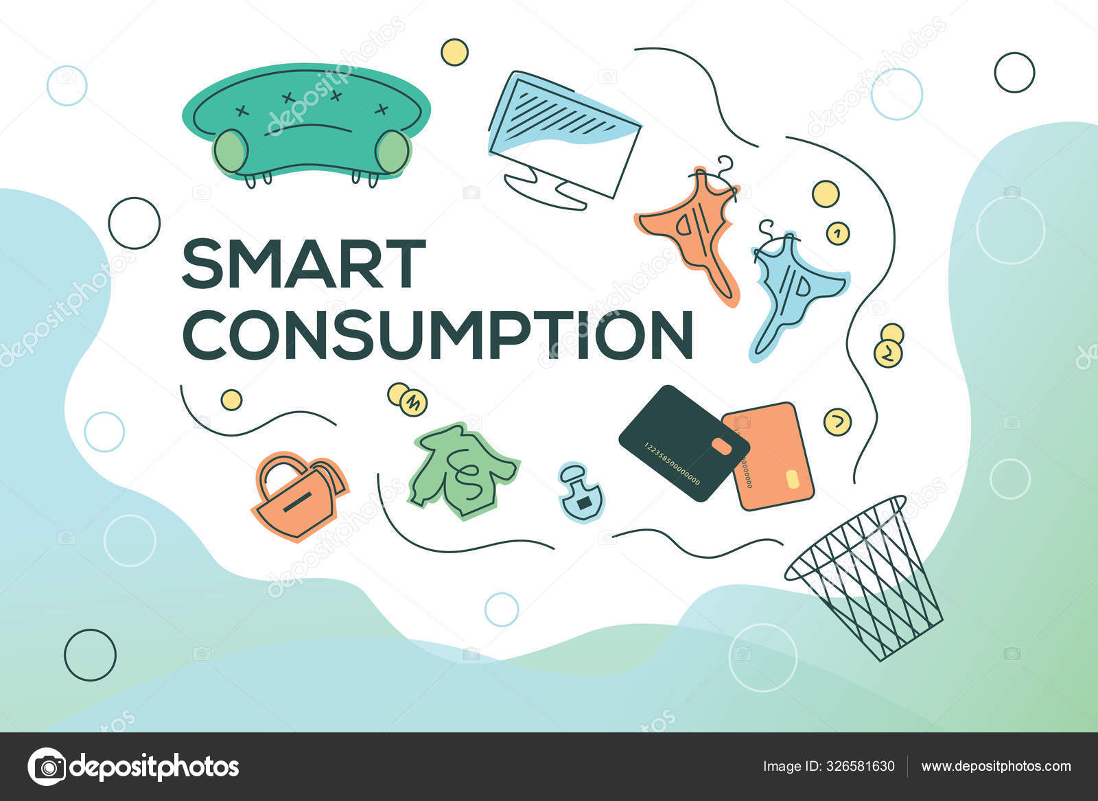 Vector Illustration Smart Consumption Buying Shopping Sustainable ...