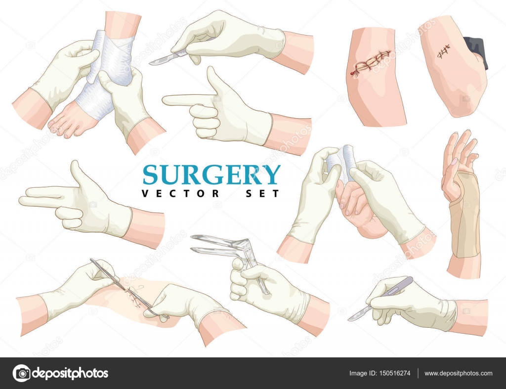 Surgery hands. Vector set. — Stock Vector © grib_nick #150516274