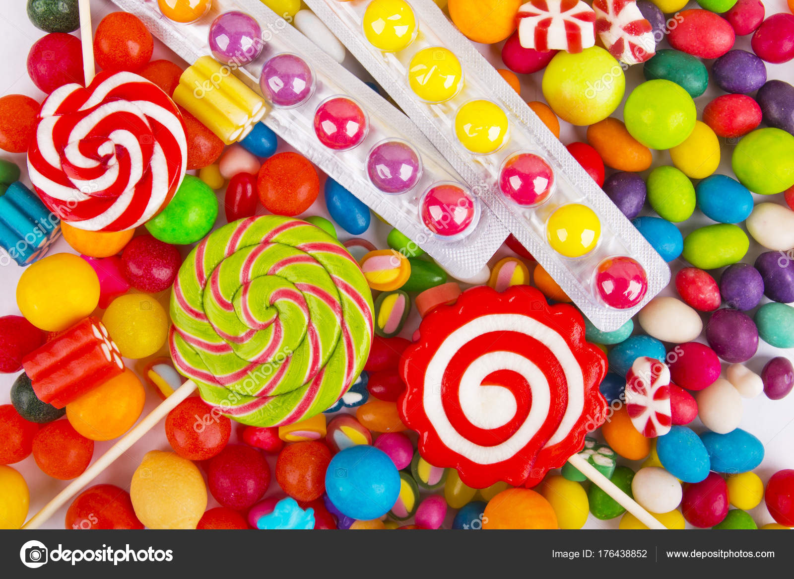 Multicolored candy background — Stock Photo © lamento #176438852