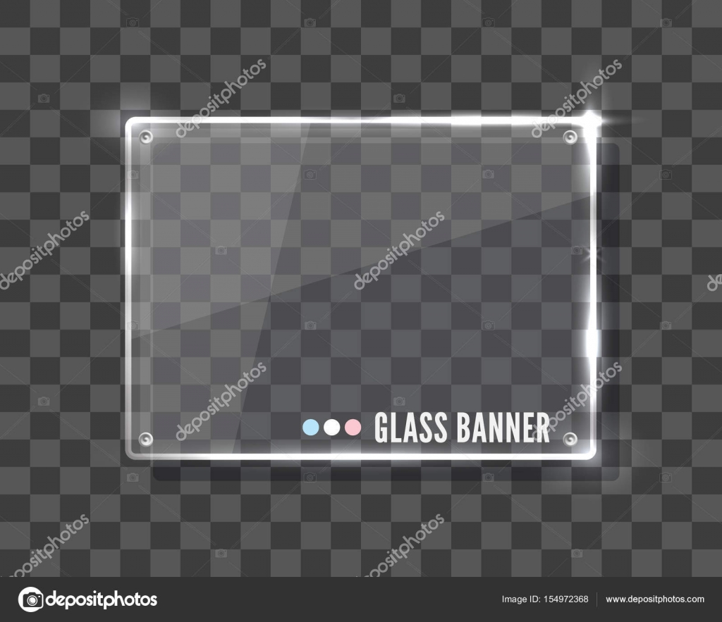 Vector clear glass banner over transparent background Stock Vector by ...