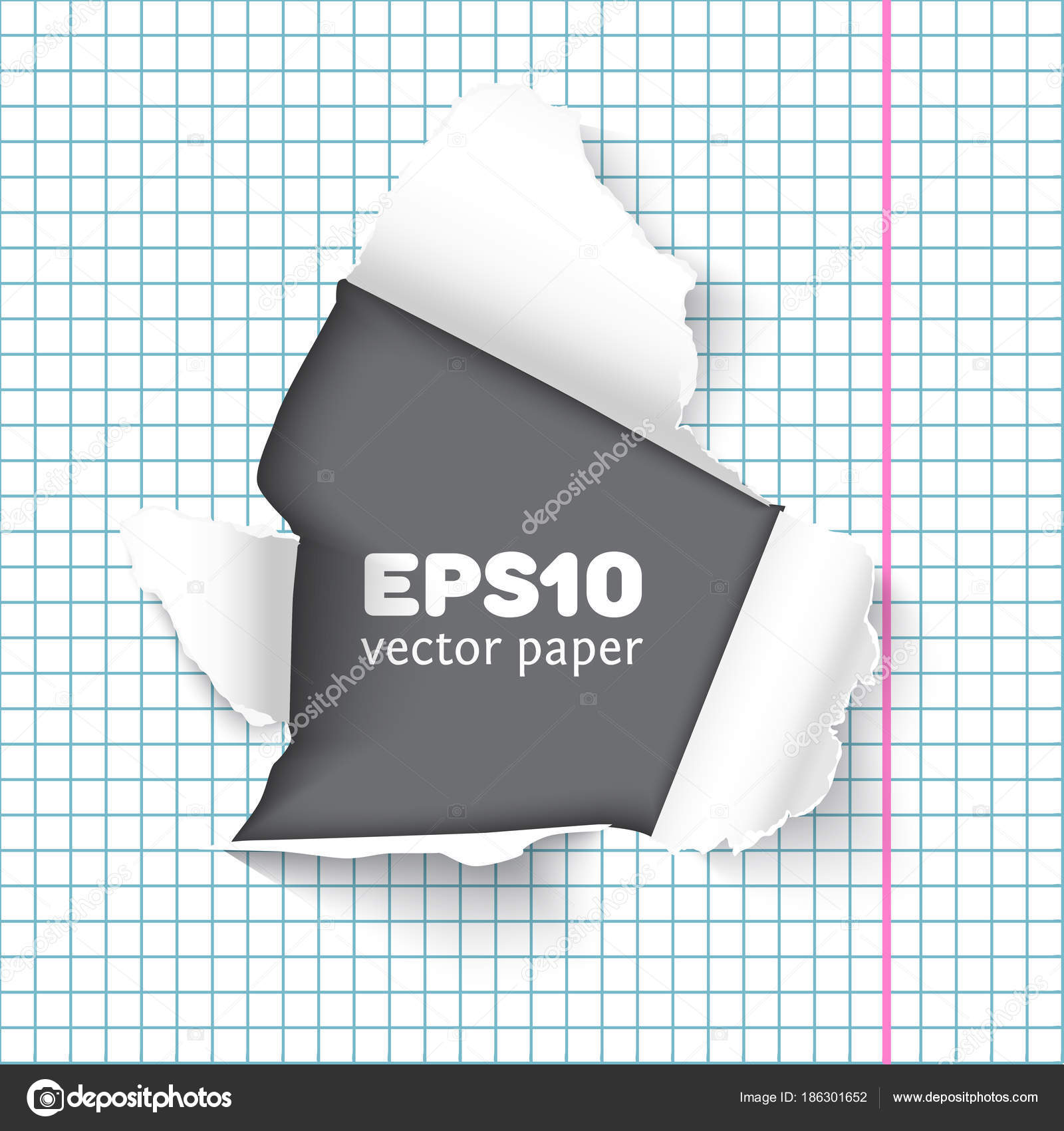 Torn notebook paper pieces realistic vector Stock Vector Image by ...