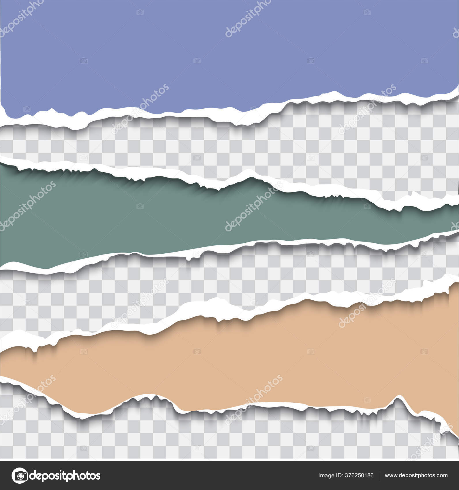 Papel roto con bordes rasgados ilustración vectorial realista Vector de ...