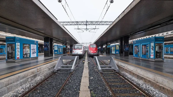 Termini Train Station with Signs for Fiumicino Airport, Rome Ita ...