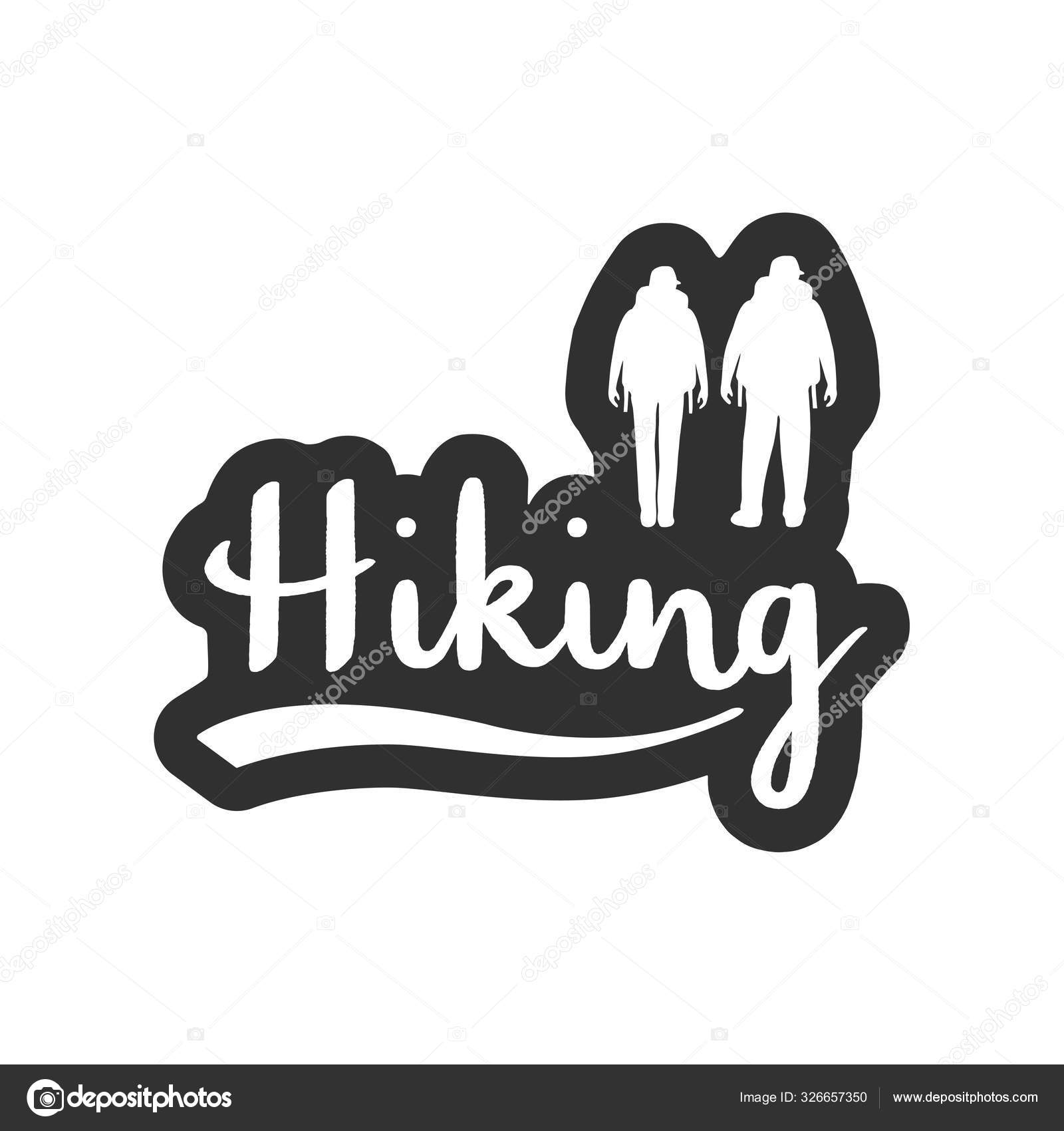 Hiking hand lettering with backpackers — Stock Vector © gubgibgift ...