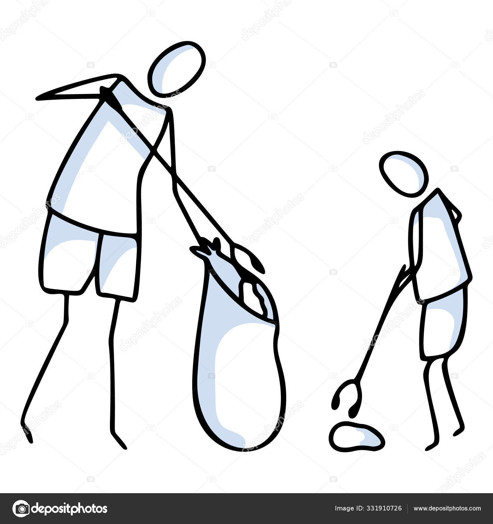 Children Cleaning Environment Clipart Black And White