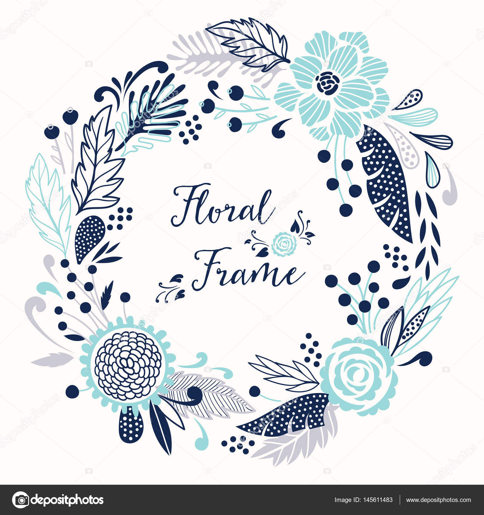 Floral vector round frame Stock Vector Image by ©tets #145611483