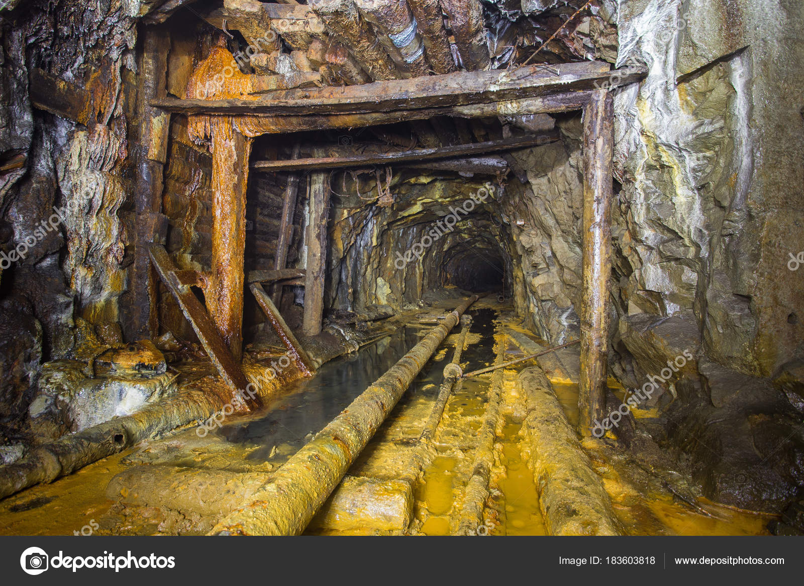Gold Mine Ore Shaft Tunnel Drift Wooden Timbering Underground Abandoned ...