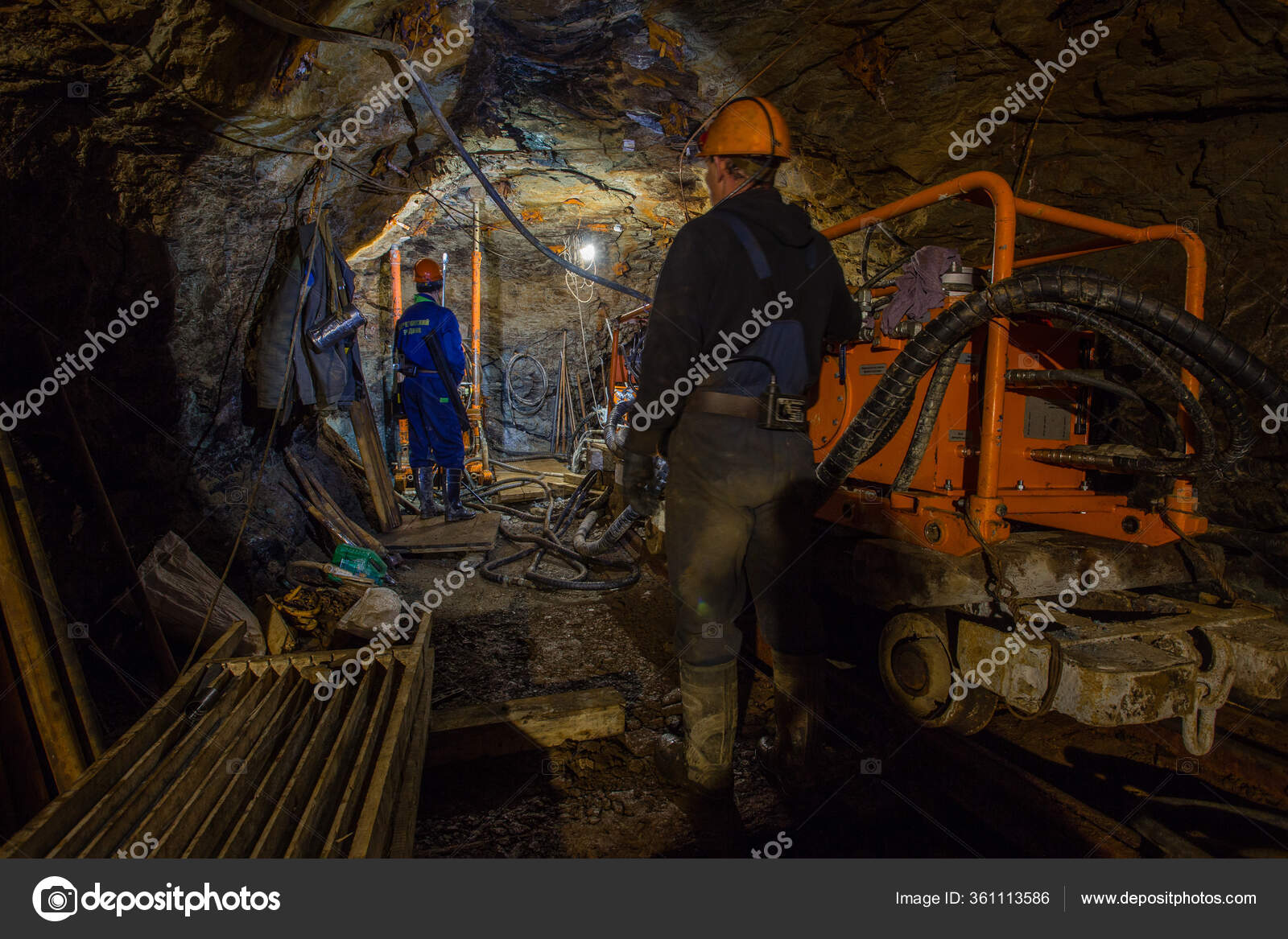 Pneumatic Rock Drilling Machine Jackdrill Underground Mine – Stock ...