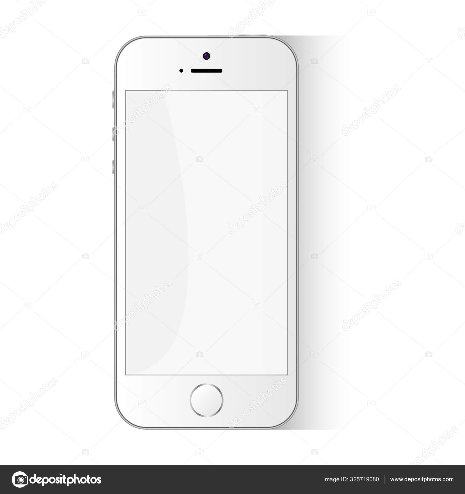White Flat Phone Vector Smartphone Design Template Stock Vector by ...