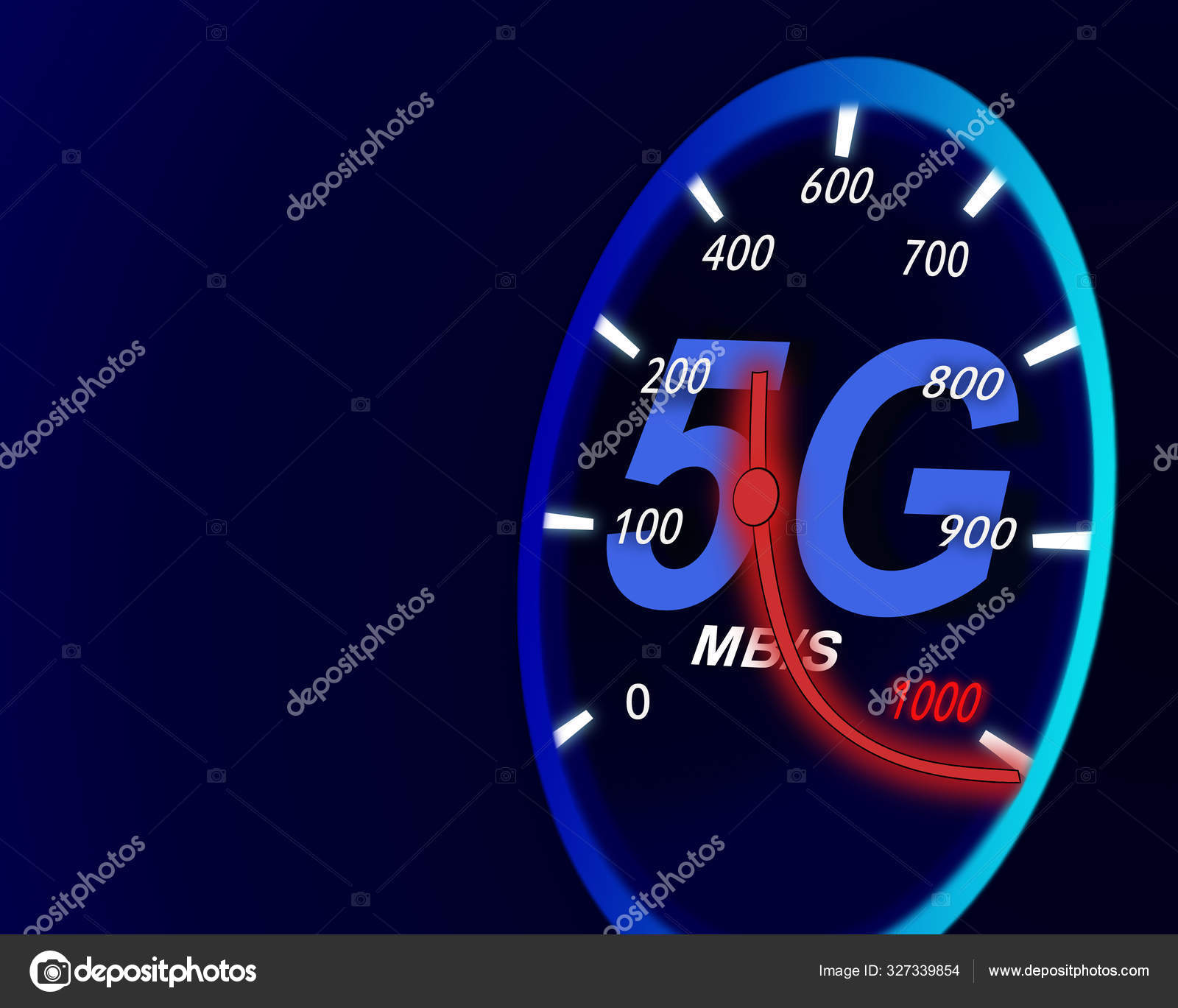 Internet Speed Speedometer Rolls 1000 Mbps — Stock Photo © InWay #327339854