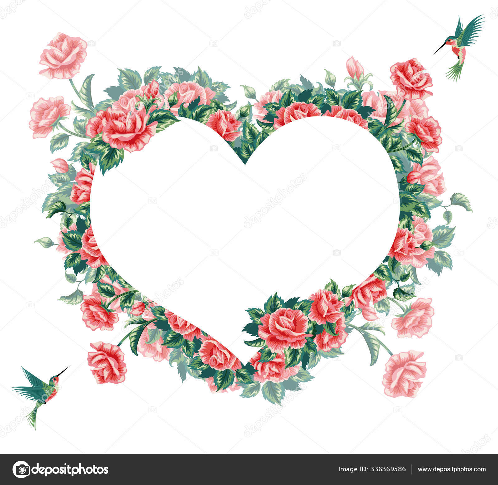Banner Shape Heart Red Roses Stock Vector Image by ©oksanello #336369586