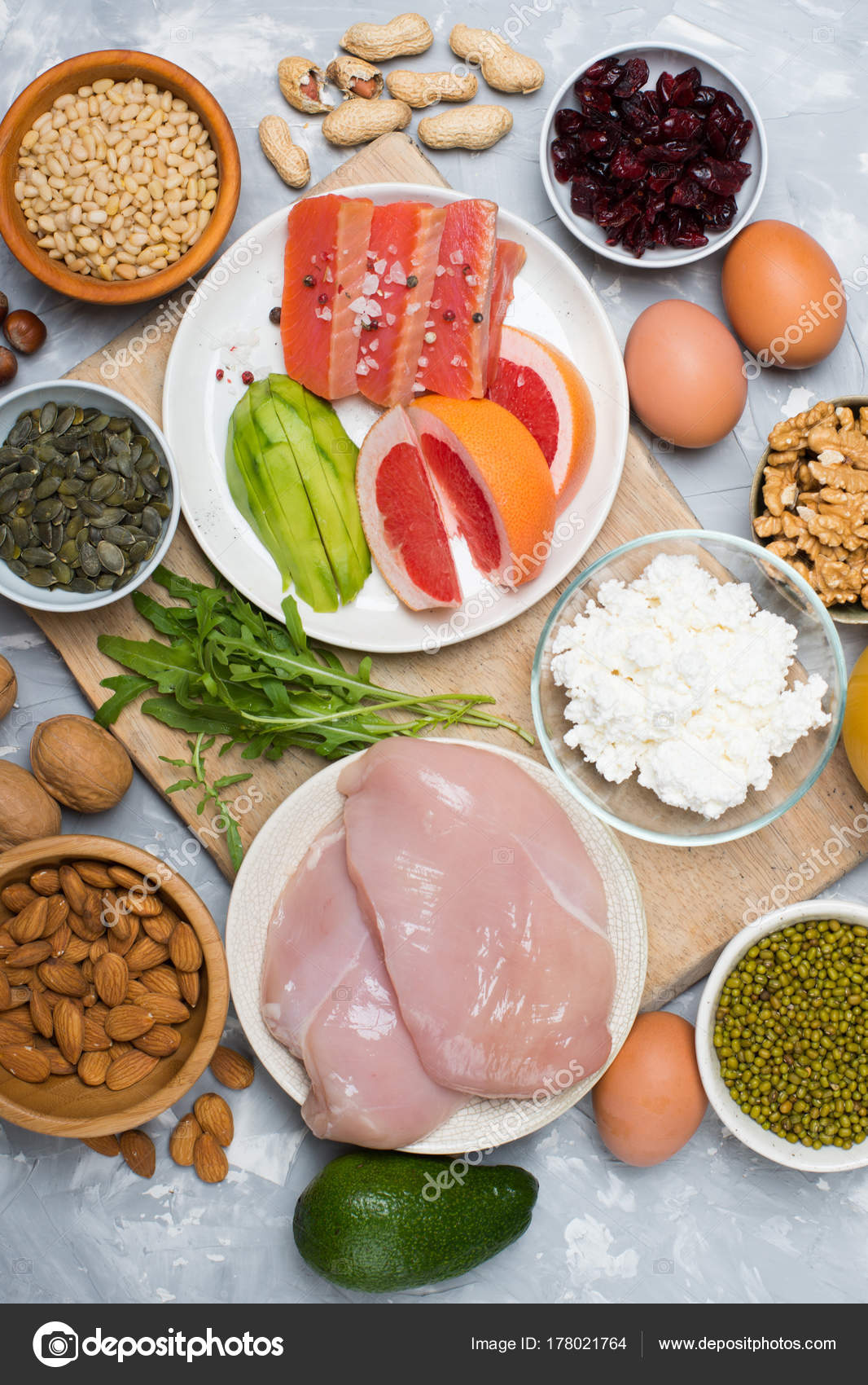 Set of healthy protein source food — Stock Photo © Dragonfly666 #178021764