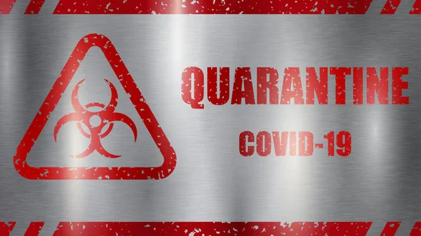 Señal de advertencia COVID-19. Inscripción Símbolo de cuarentena y ...