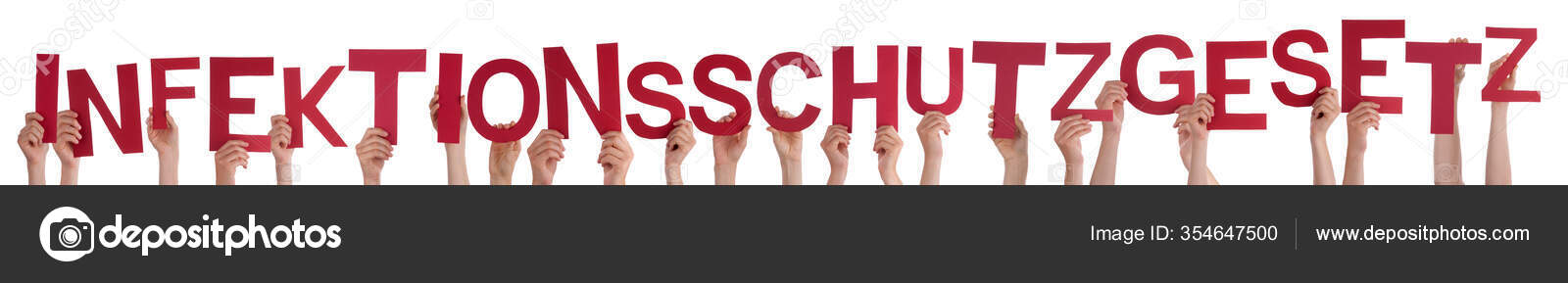 Hands Holding Infektionsschutzgesetz Means Infection Law, Isolated ...