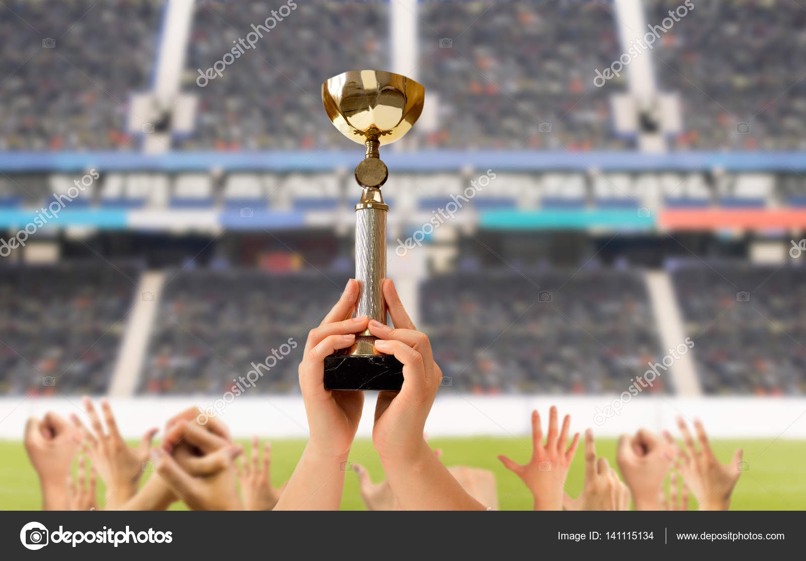 La vista cercana de los trofeos de mano — Foto de stock © nanaplus ...