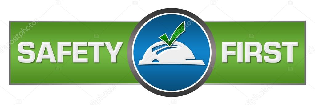 Safety First Green Blue Circle Center — Stock Photo © ileezhun #127528614