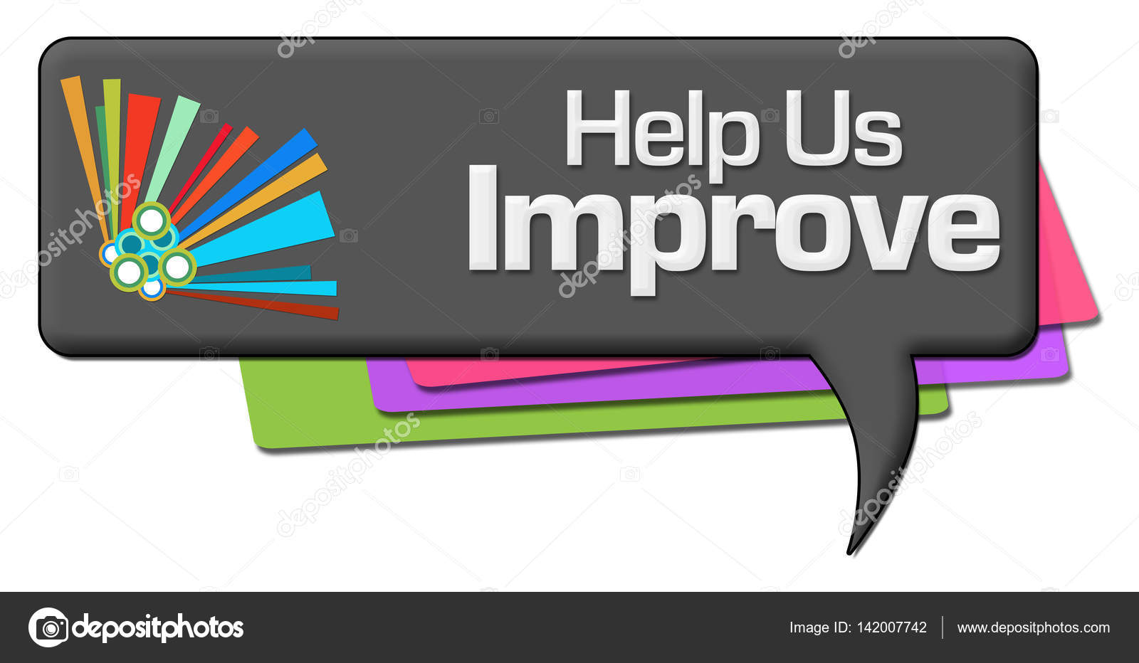 Help Us Improve Dark Colorful Comment Symbol Stock Illustration by ...