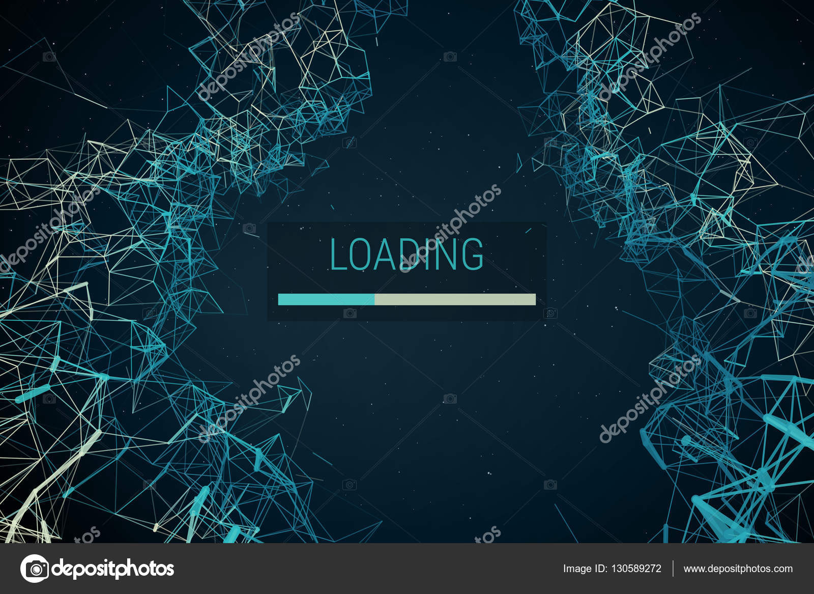 Progress loading bar on an abstract background. Polygonal technology ...