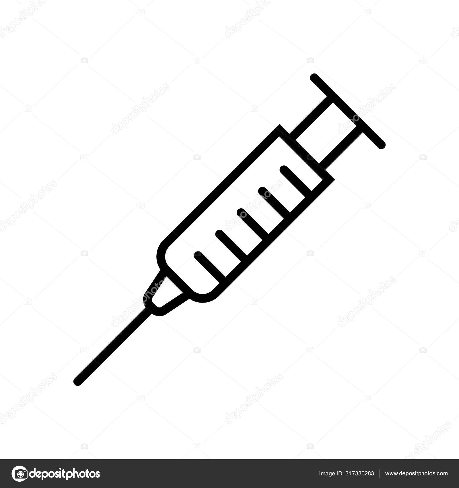 Syringe Injection Icon Vector Symbol Logo Illustration Pixel Perfect ...