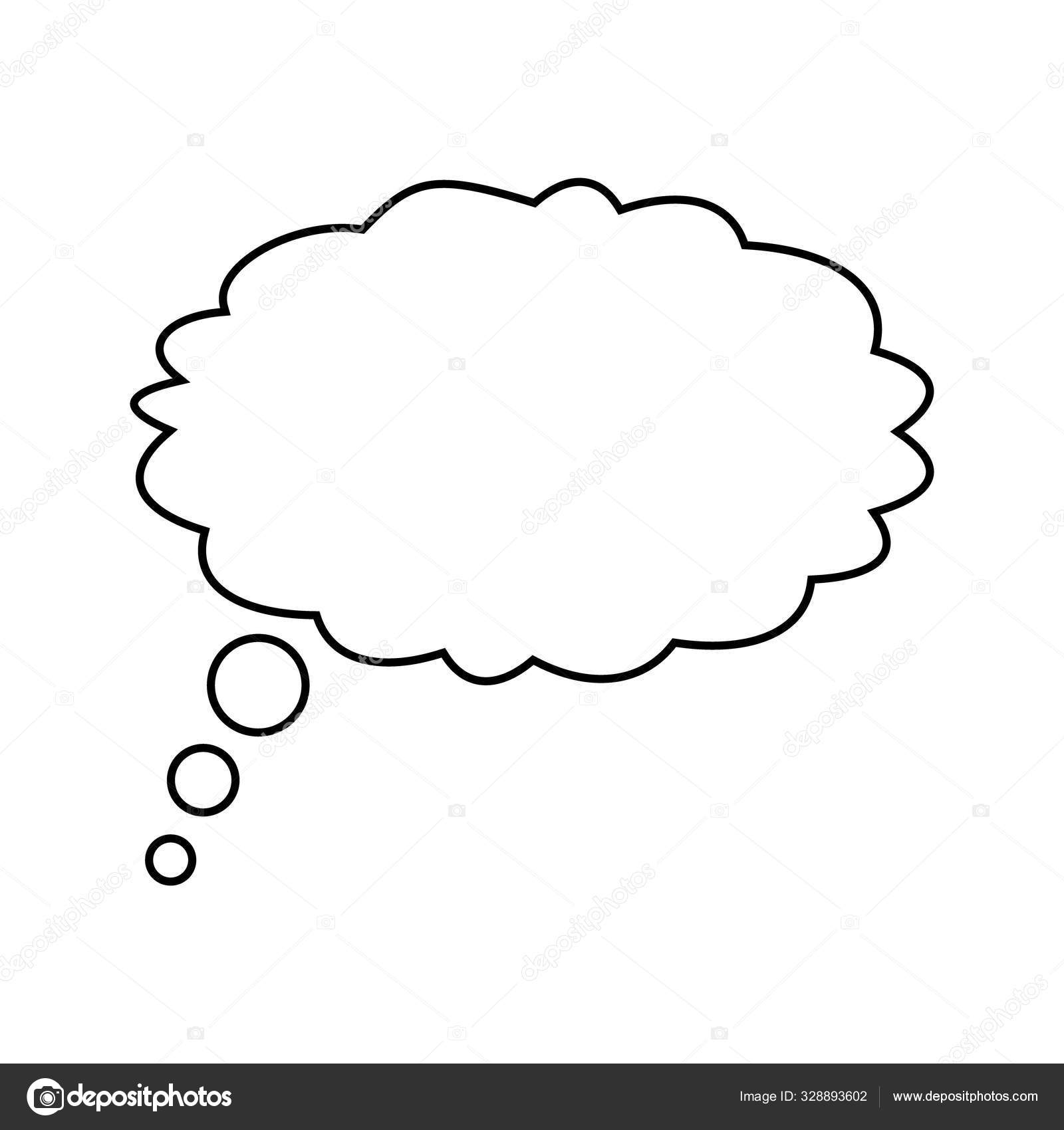 Cartoon Dialogs Cloud Line Vector Thinking Cloud Icon Image Stock ...