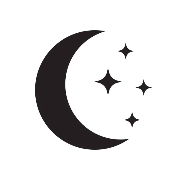Gold Moon and stars icon isolated on black background. Vector ...