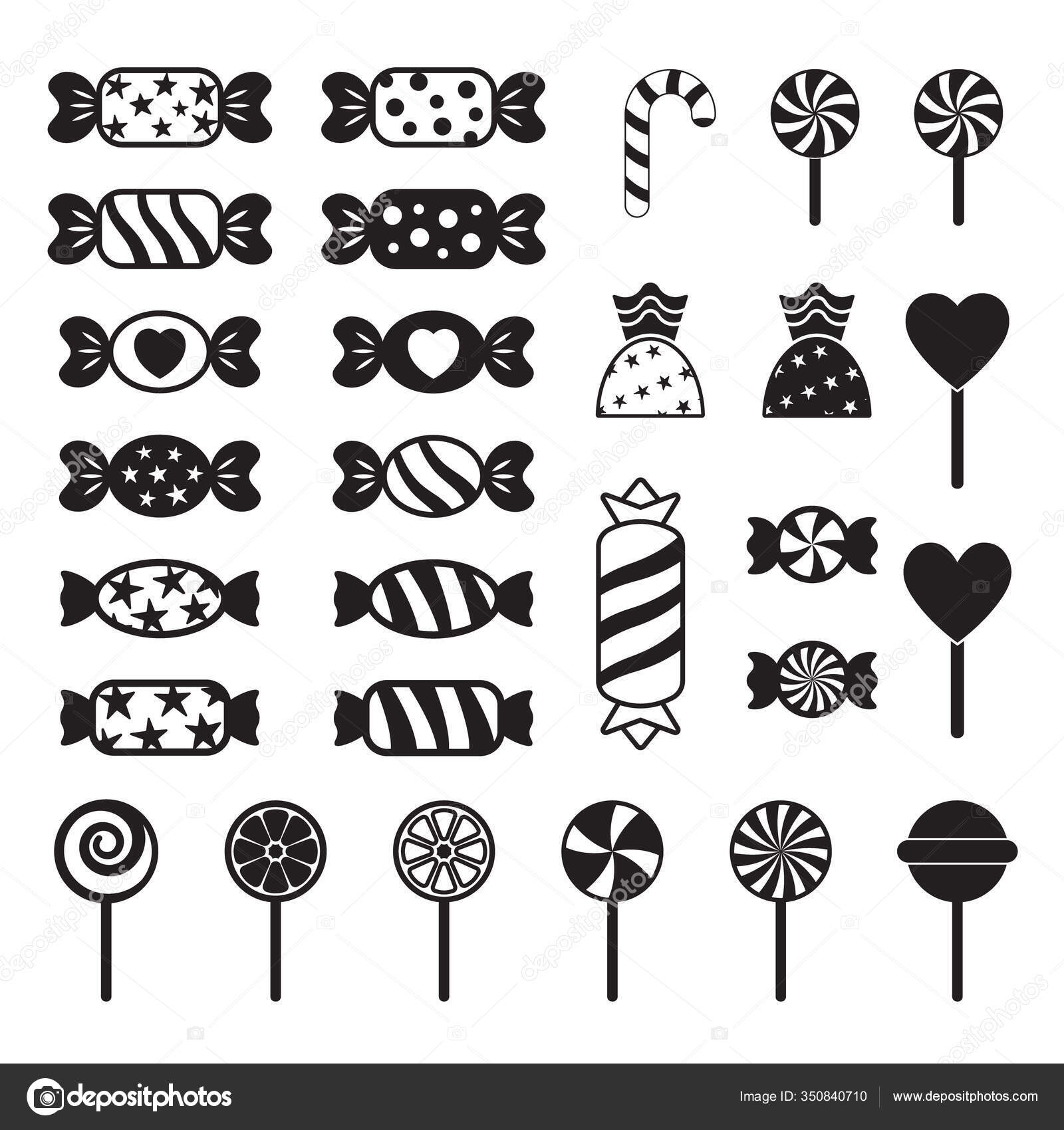 Black And White Candy Icon