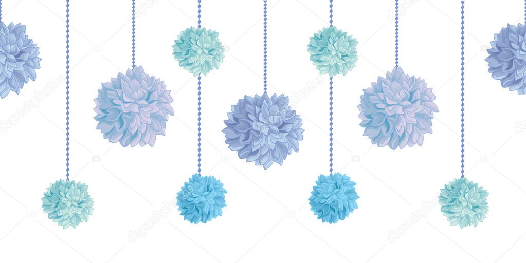 Vector Dangling Blue Bay Boy cumpleaños fiesta papel pompones conjunto ... Vector Dangling Blue Bay Boy cumpleaños fiesta papel pompones conjunto ...