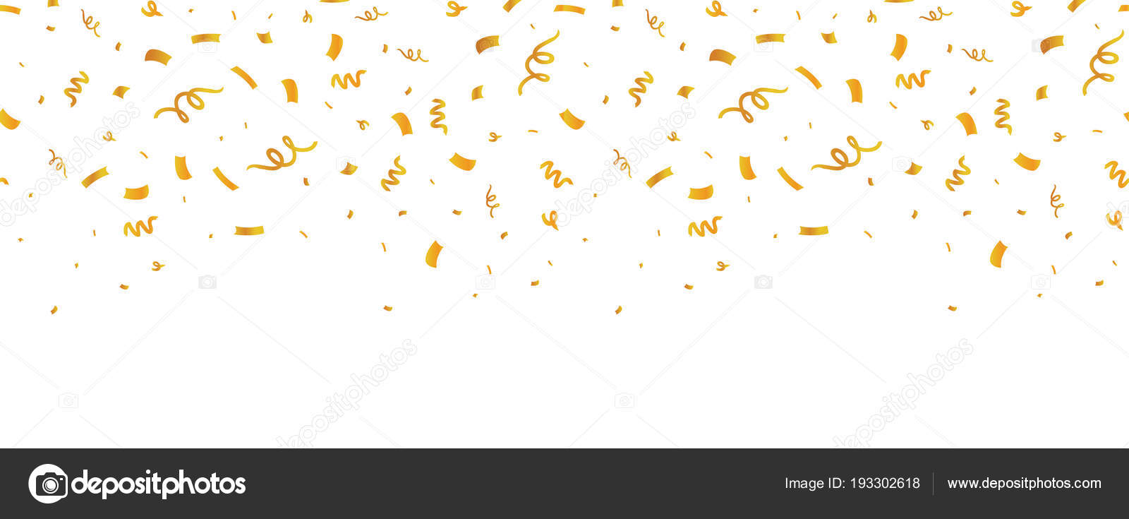 Golden confetti border seamless repeat pattern. Stock Vector Image by ...