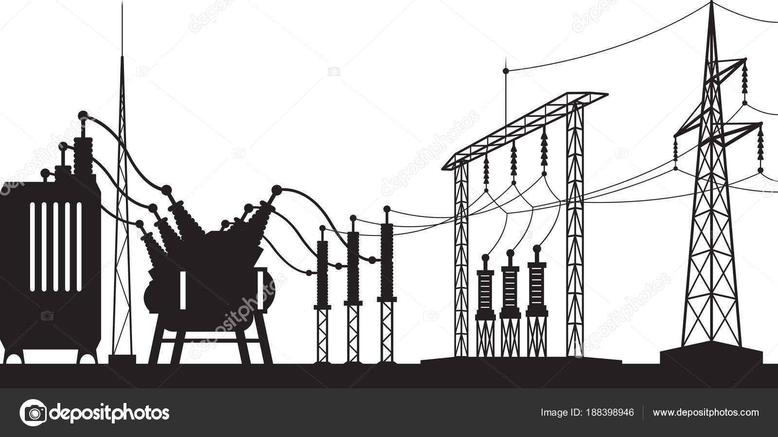 Power Grid Substation Vector Illustration Stock Vector by ©angelha ...