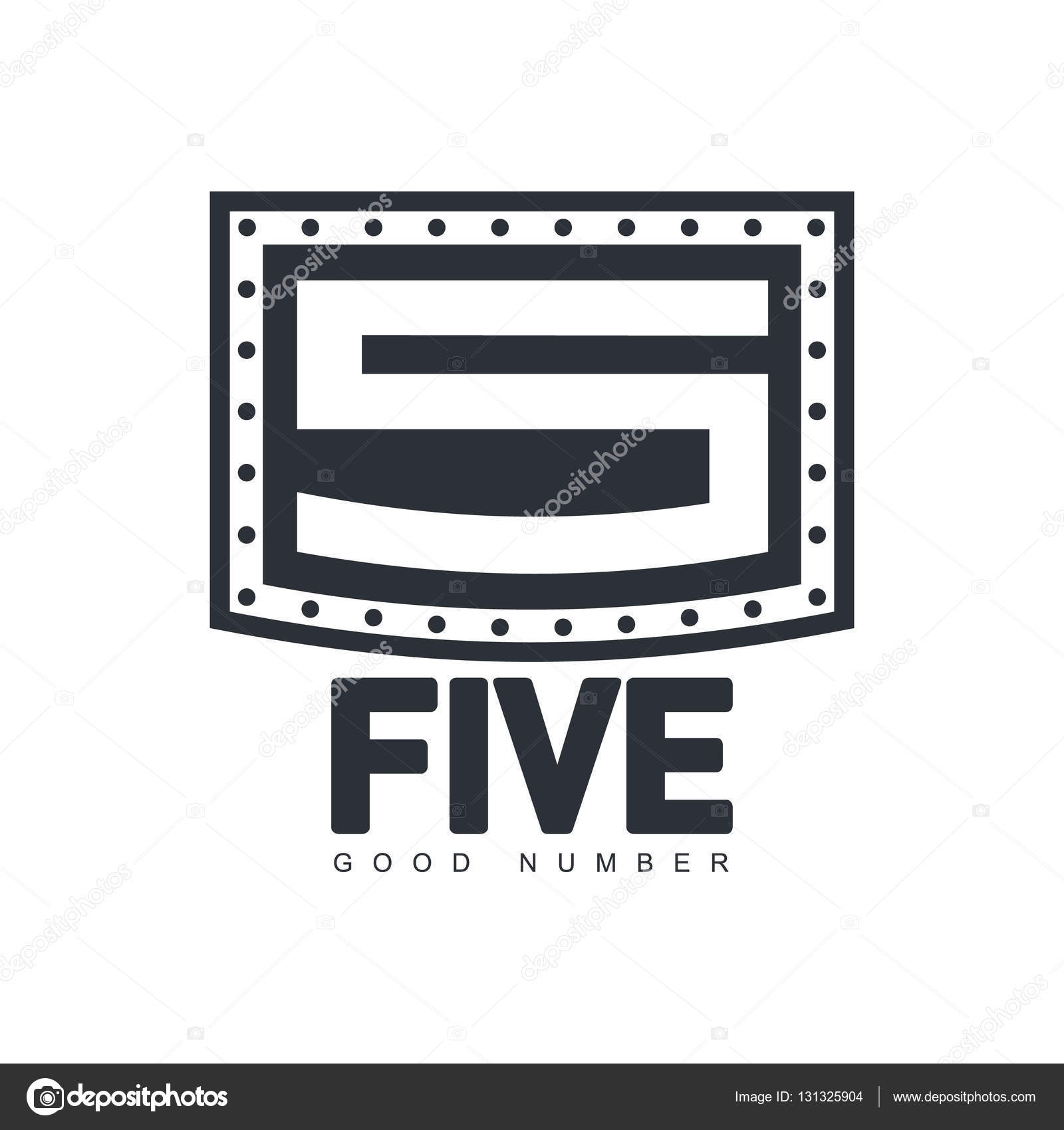 Black and white number five logo template made of circles Stock Vector ...