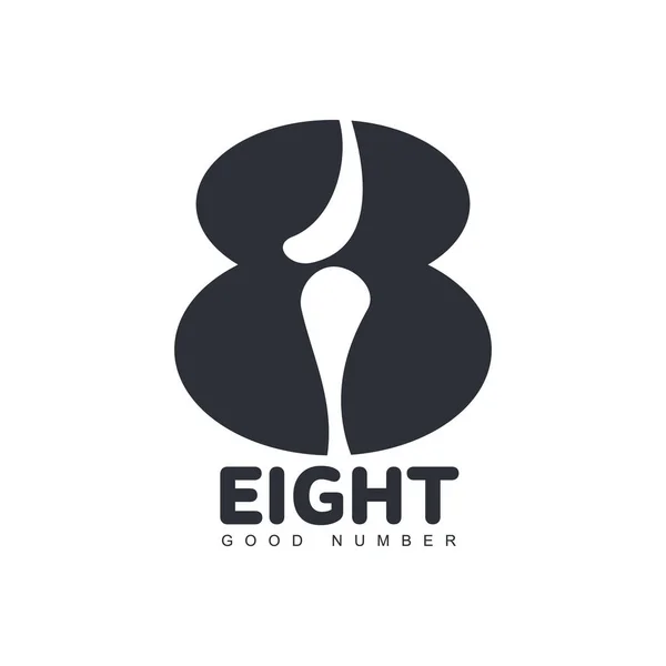 Eight logo | Black and white number eight logo made of abstract shapes ...