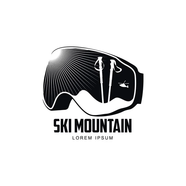 Black and white graphic mountain skiing goggles logo Stock Vector Image ...