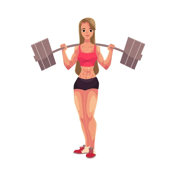 Cartoon bodybuilder woman Vector Art Stock Images | Depositphotos