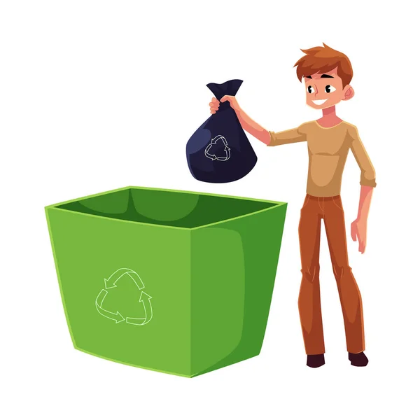 Chico tirar basura imágenes de stock de arte vectorial | Depositphotos