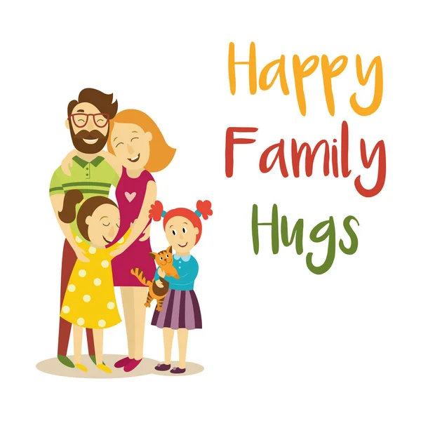 Vector happy family hugs concept isolated Stock Vector Image by ...