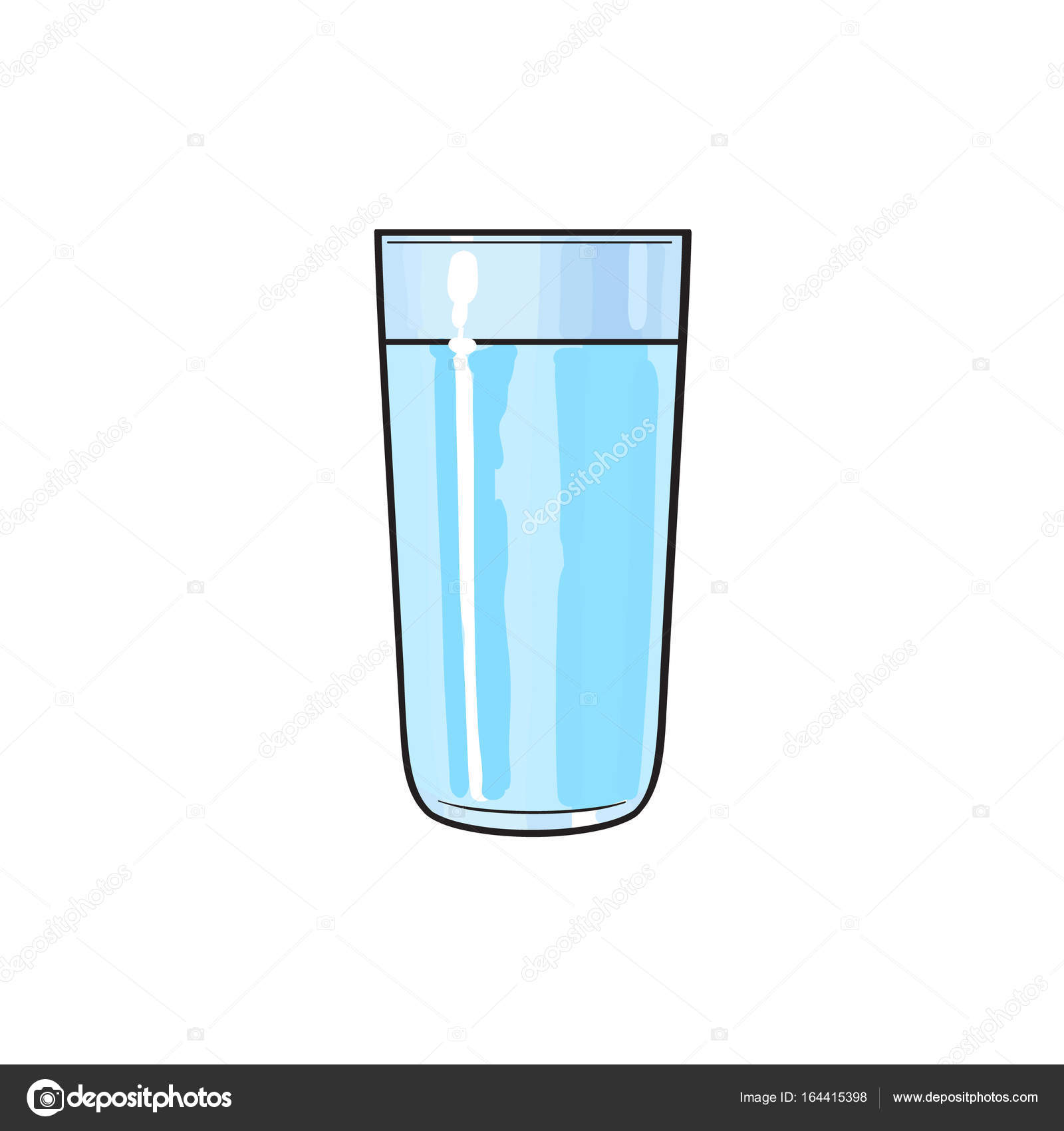 Vector cartoon glass cup of cold fresh water. Stock Vector Image by ...