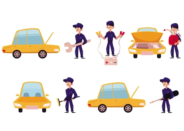 Car Service People Icons Set Stock Vector Image by ©macrovector #112163200