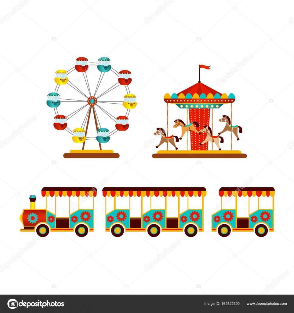 Vector amusement park objects icon set Stock Vector by ©Sabelskaya ...