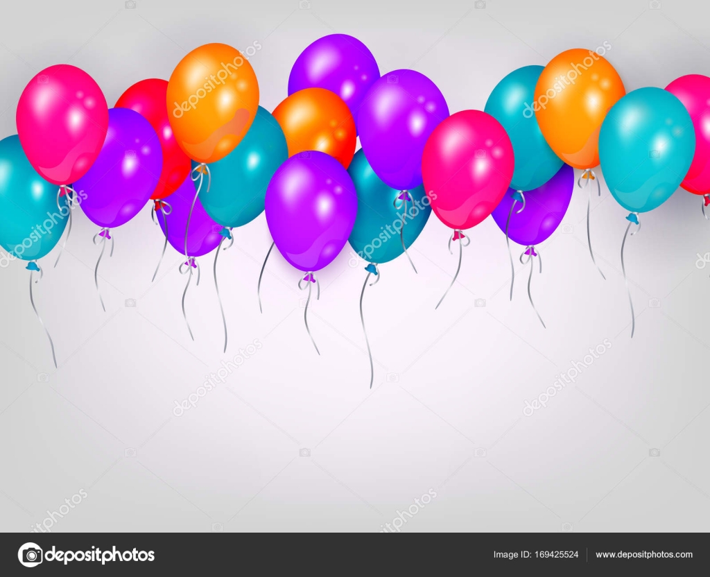 Horizontal line, border of shiny colorful balloons Stock Vector by ...