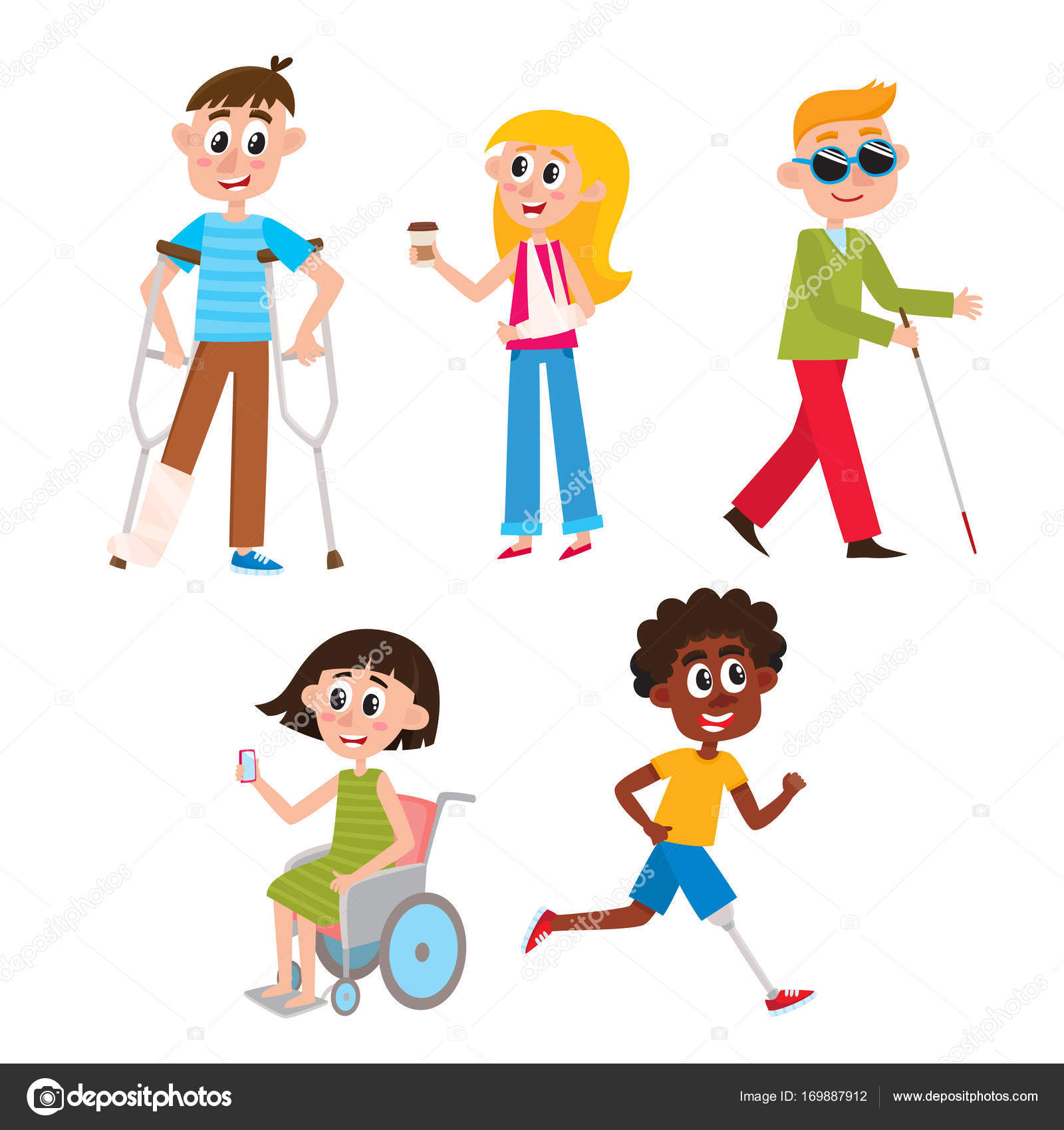 Dibujos animados personas con lesiones y discapacidades Stock Vector by ...