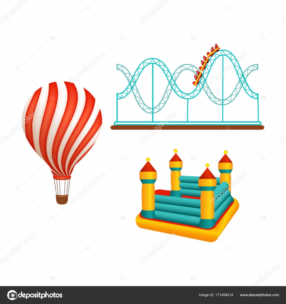 Vector amusement park objects icon set Stock Vector Image by ...